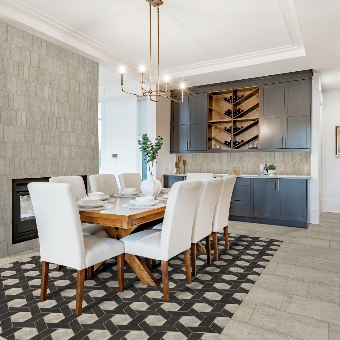 tiled dining room