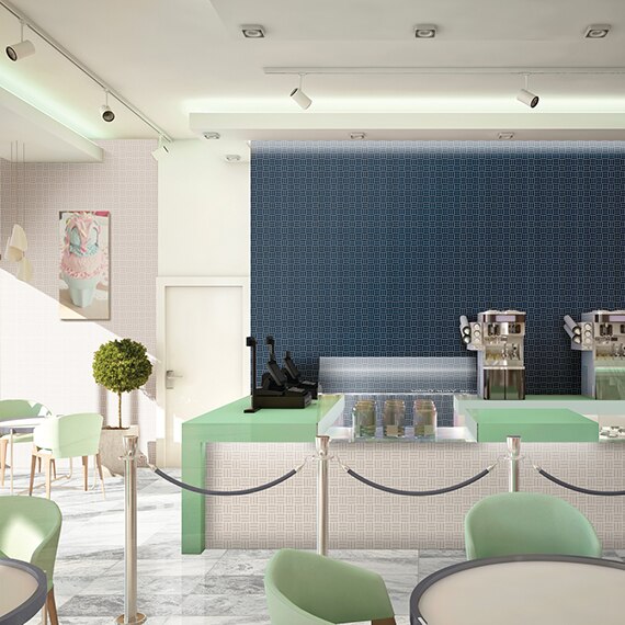 Color Wheel Mosaic - Arctic White