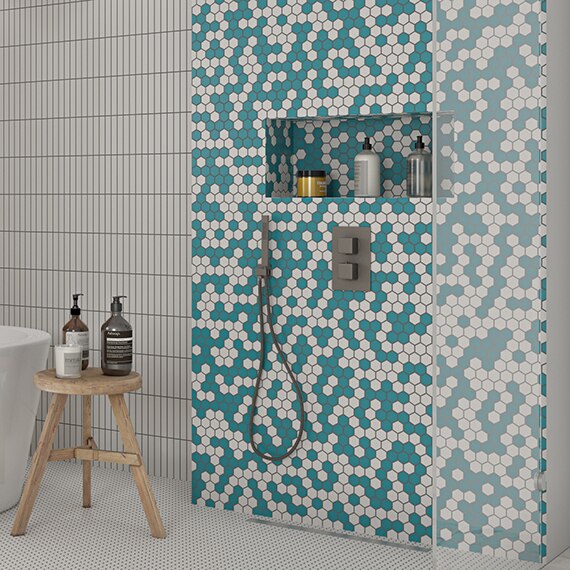 Color Wheel Mosaic - Arctic White