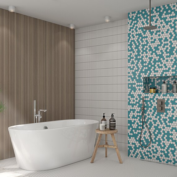 Color Wheel Mosaic - Matte Arctic White