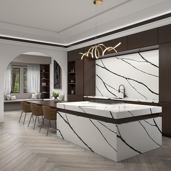 ONE Quartz - Marble Look - Calacatta Bolt